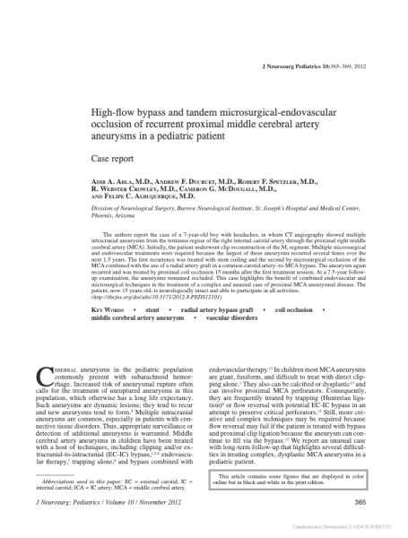 High-flow bypass and tandem microsurgical-endovascular occlusion of ...