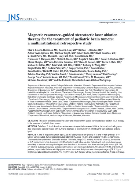 Magnetic Resonance-guided Stereotactic Laser Ablation Therapy for the ...