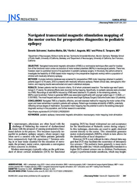 Navigated transcranial magnetic stimulation mapping of the motor cortex ...