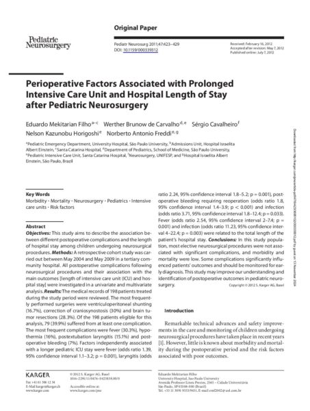 Perioperative Factors Associated with Prolonged Intensive Care Unit and ...