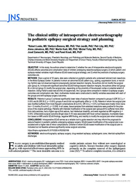 The clinical utility of intraoperative electrocorticography in ...