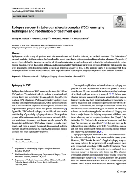 Epilepsy Surgery in Tuberous Sclerosis Complex (TSC): Emerging ...