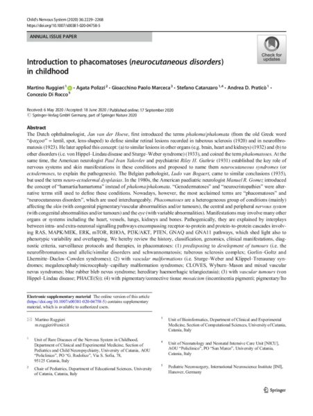 Introduction to Phacomatoses (Neurocutaneous Disorders) in Childhood ...