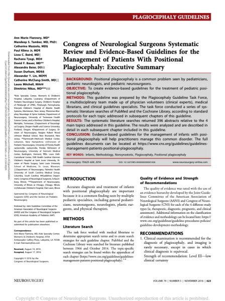 Congress of Neurological Surgeons Systematic Review and Evidence-Based Guidelines for the ...