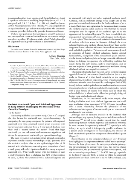Pediatric Arachnoid Cysts and Subdural Hygromas in Early Infancy ...