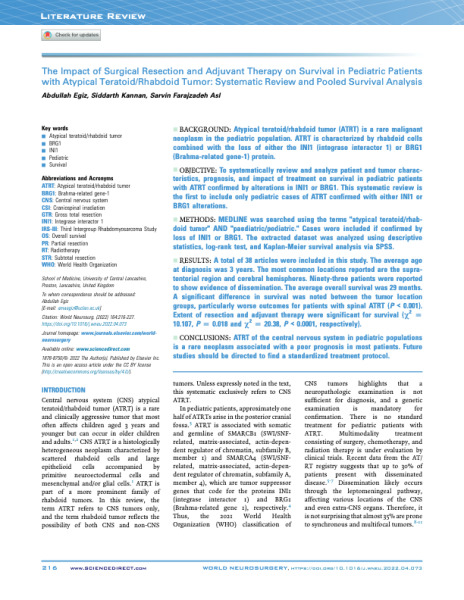 The Impact of Surgical Resection and Adjuvant Therapy on Survival in ...
