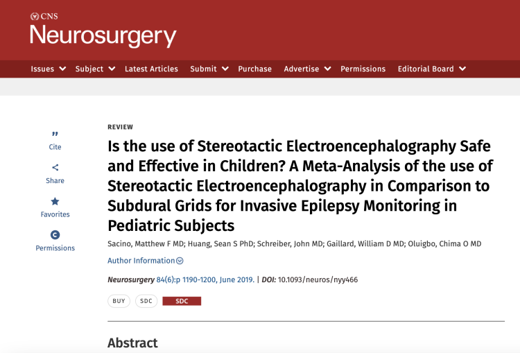 Is the use of Stereotactic Electroencephalography Safe and Effective in ...