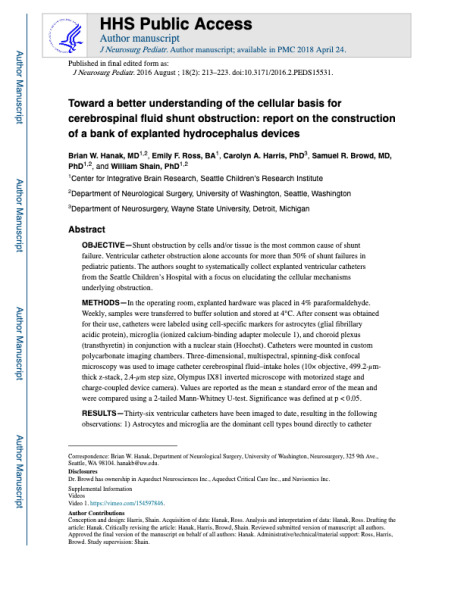 Toward a better understanding of the cellular basis for cerebrospinal ...