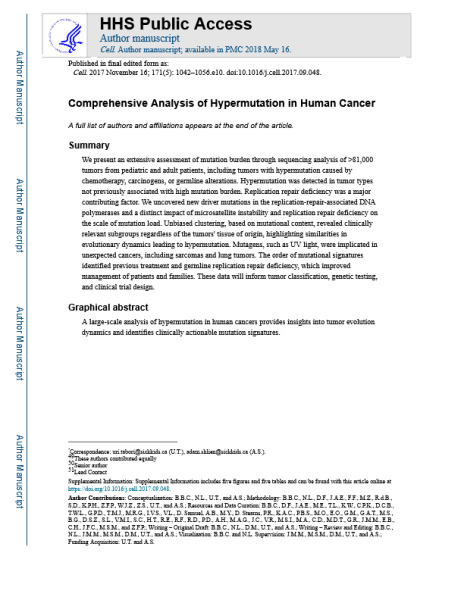 Comprehensive Analysis of Hypermutation in Human Cancer - ISPN Library