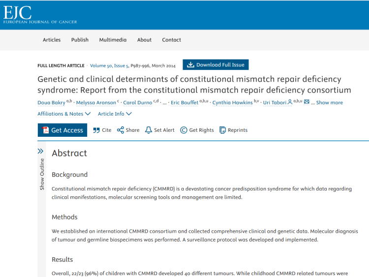 Genetic and Clinical Determinants of Constitutional Mismatch Repair ...