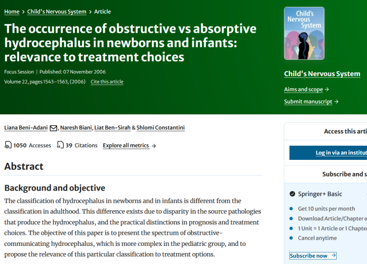 The Occurrence of Obstructive VS Absorptive Hydrocephalus in Newborns ...