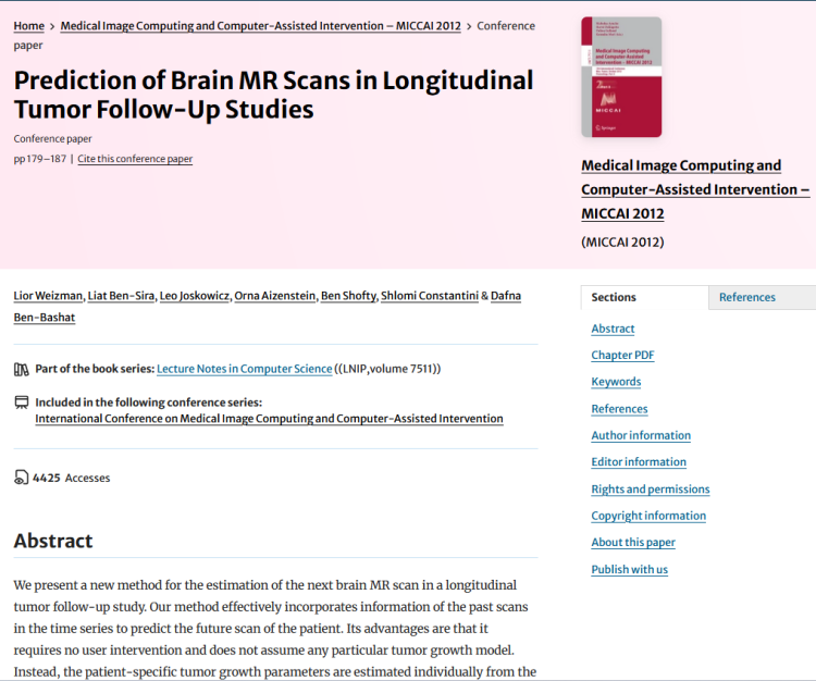 Prediction of Brain MR Scans in Longitudinal Tumor Follow-Up Studies ...