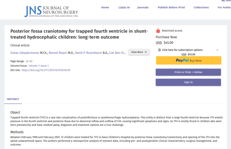 Posterior Fossa Craniotomy for Trapped Fourth Ventricle in Shunt ...