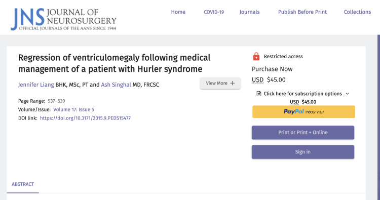 Regression of ventriculomegaly following medical management of a ...