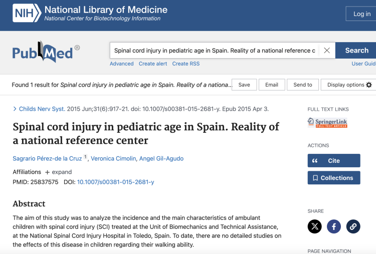 Spinal cord injury in pediatric age in Spain. Reality of a national ...