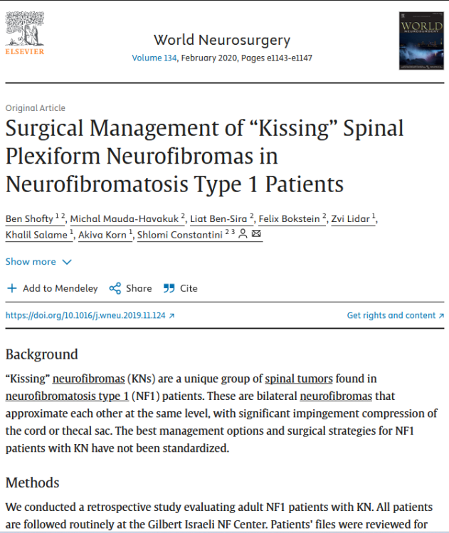 Surgical Management of "Kissing" Spinal Plexiform Neurofibromas in ...