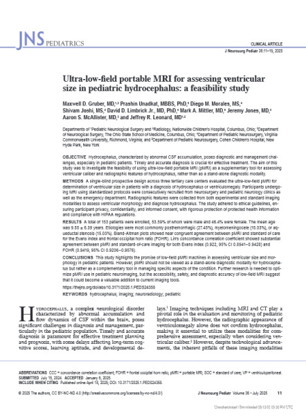 Ultra-Low-Field Portable MRI for Assessing Ventricular Size in ...